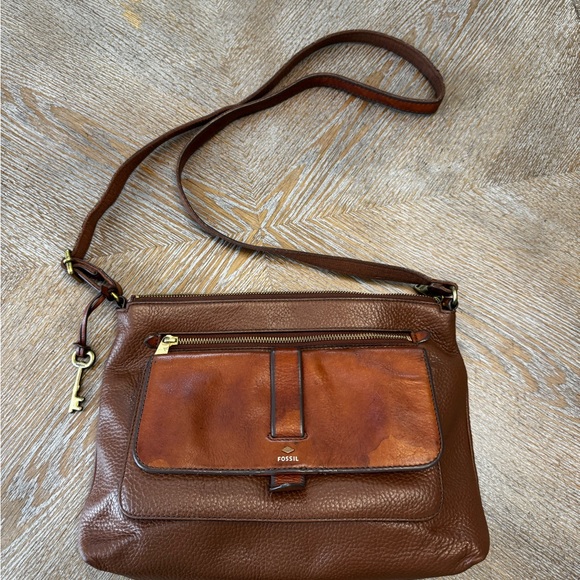 Fossil | Bags | Fossil Crossbody Bag Brown Leather Large 15x85x2 | Poshmark